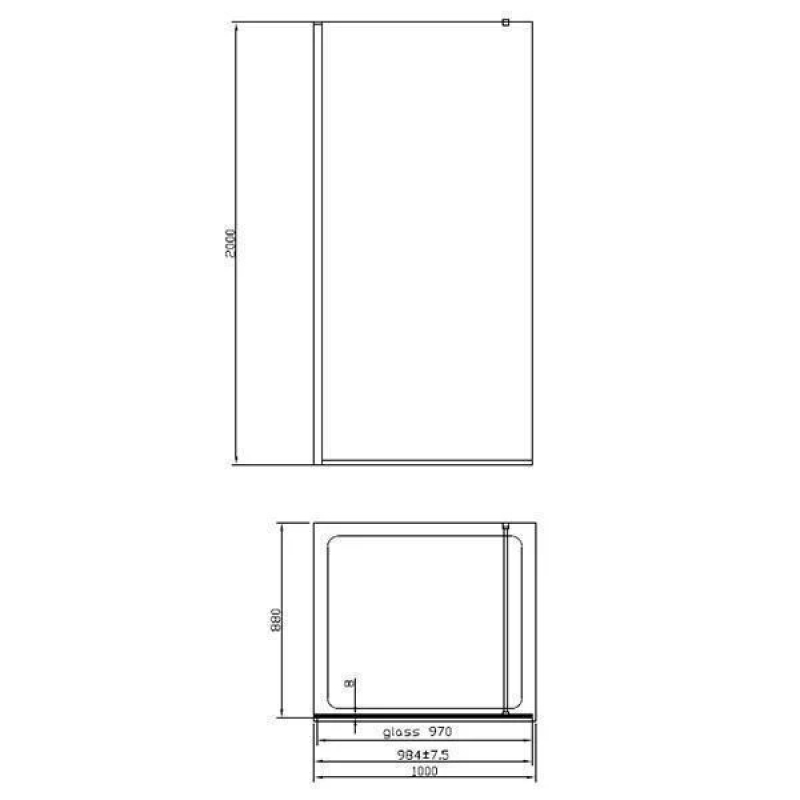 Paravan de dus Walk In Fluminia, Foxy Black, 80 x 200 cm, easy clean ...